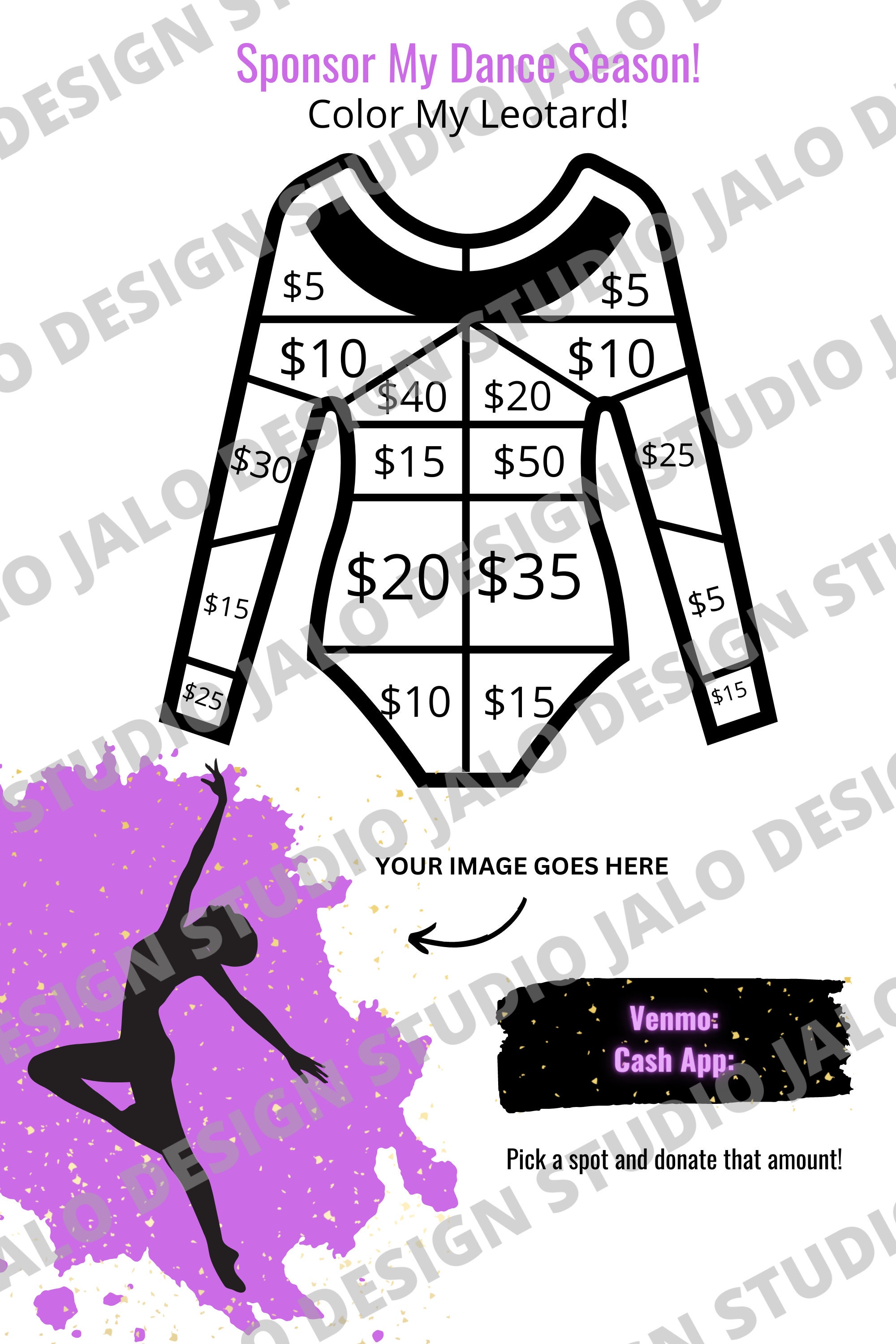Custom Dance Fundraising Color-by-number, Fundraiser Sheet, PDF ...