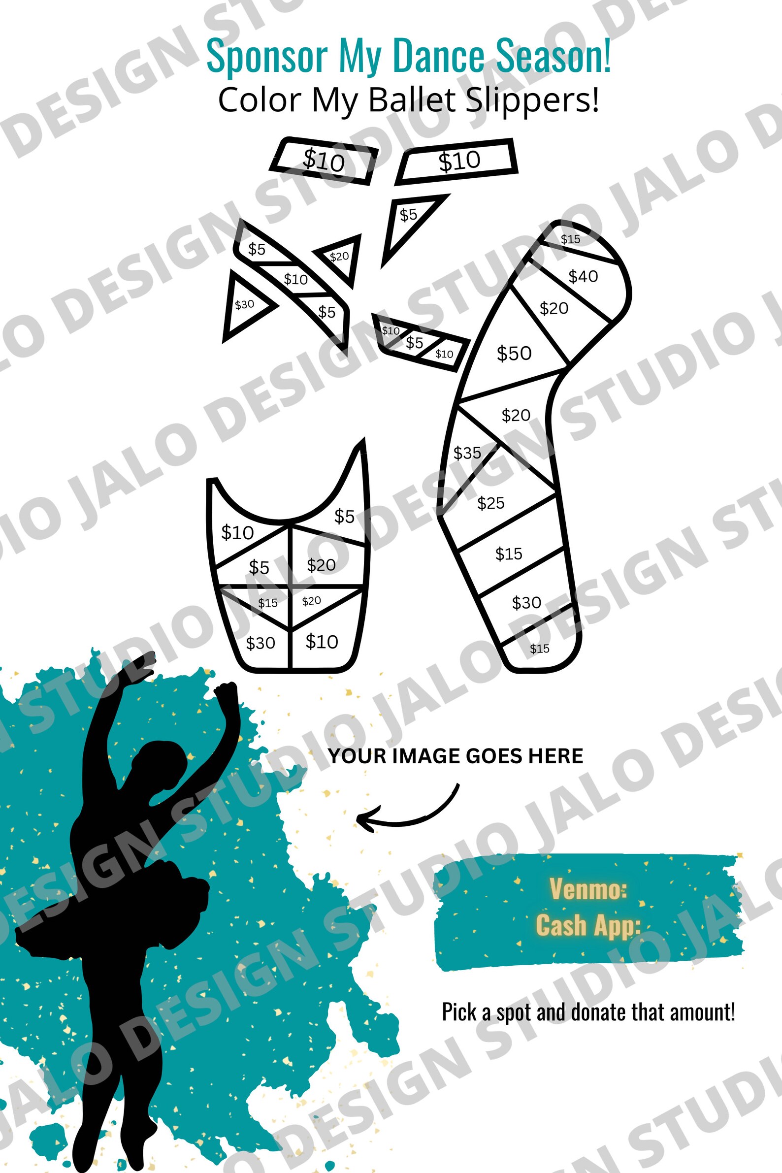 Custom Dance Fundraising Color-by-number, Fundraiser Sheet, PDF ...