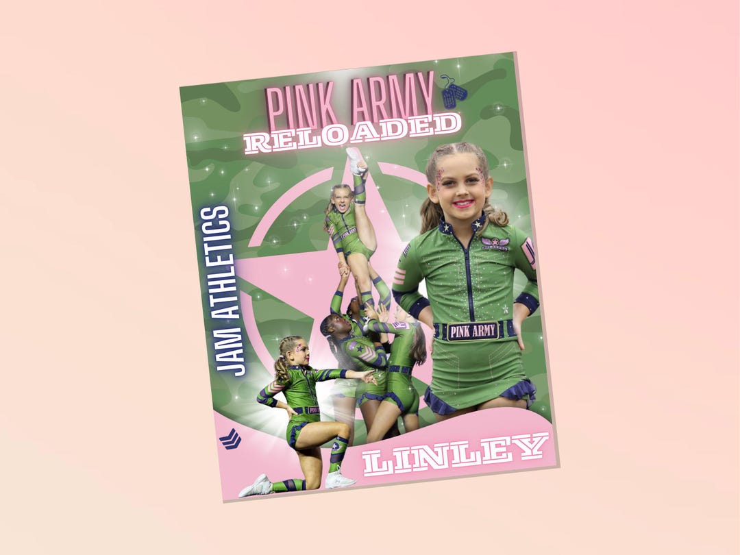 Custom Team Themed Athletic Poster, Girls Athletic Poster, Cheer Poster ...