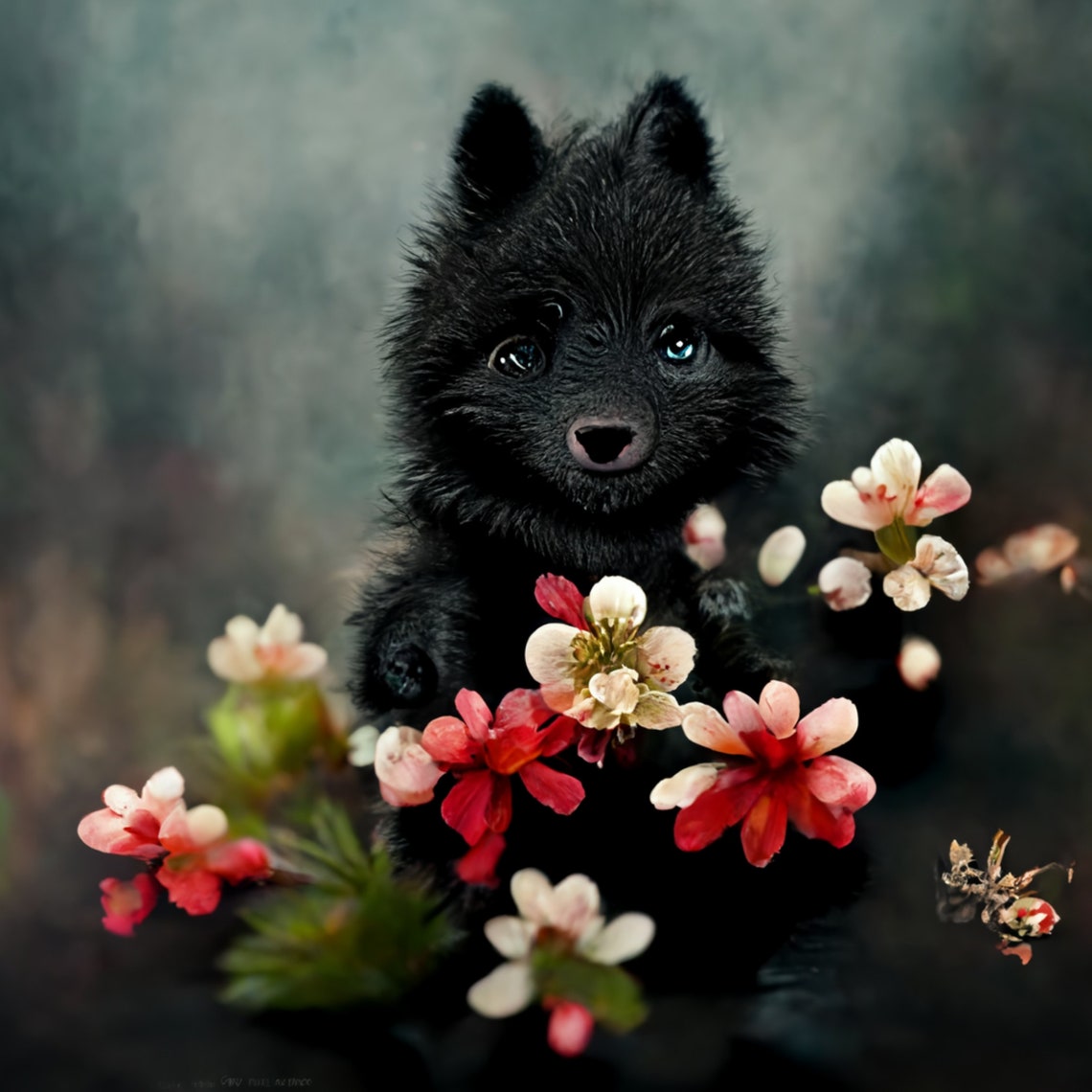 Wolves Cute Digital Posters, Animals Wall Art for Kids Room, Wall ...