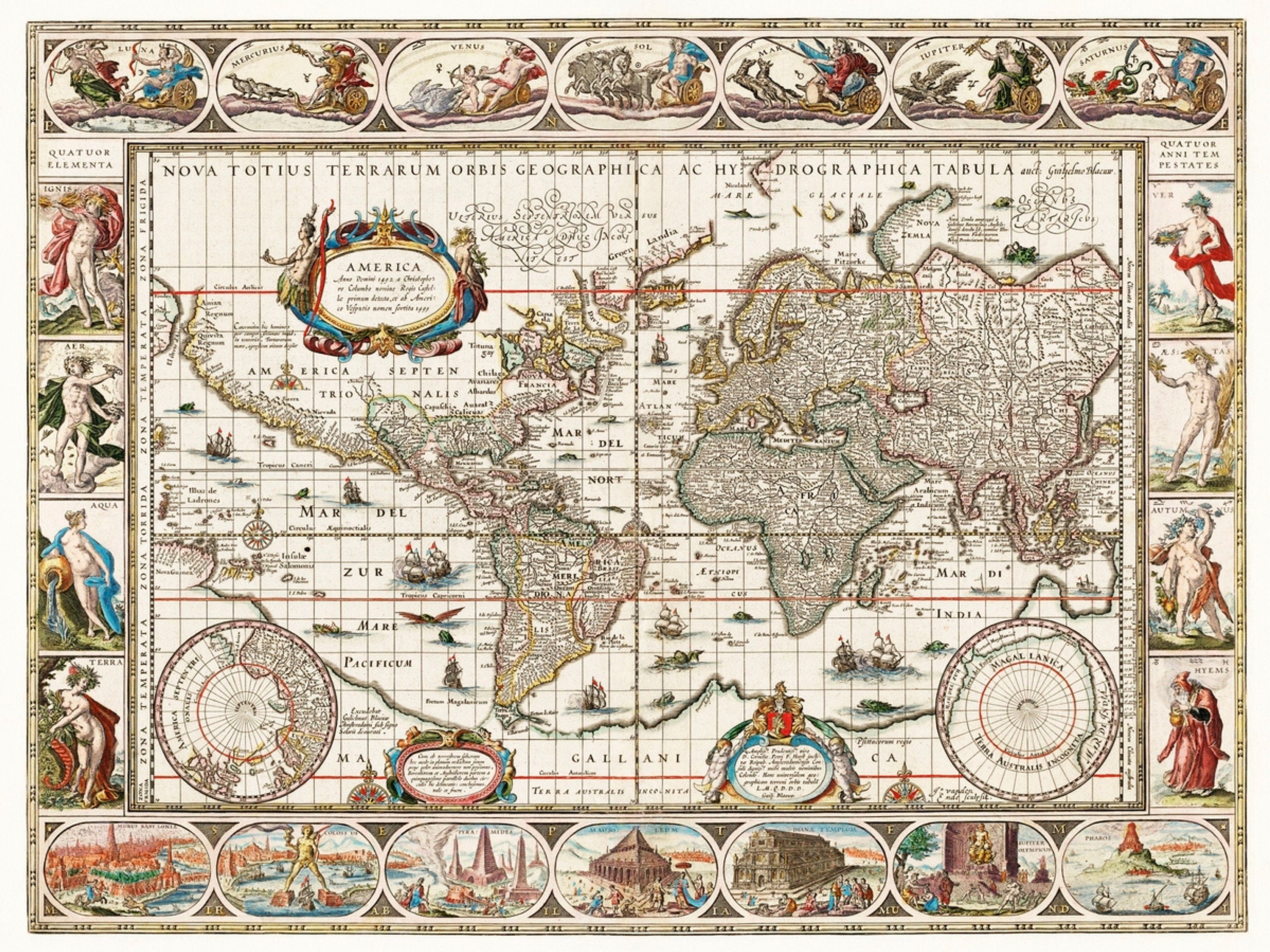 Old World Maps Digital Printable Posters.old Africa Map Printable ...