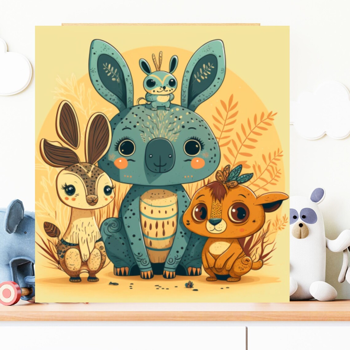 Cute Animal Posters for Kids Room, Digital Download Posters, Baby Room ...