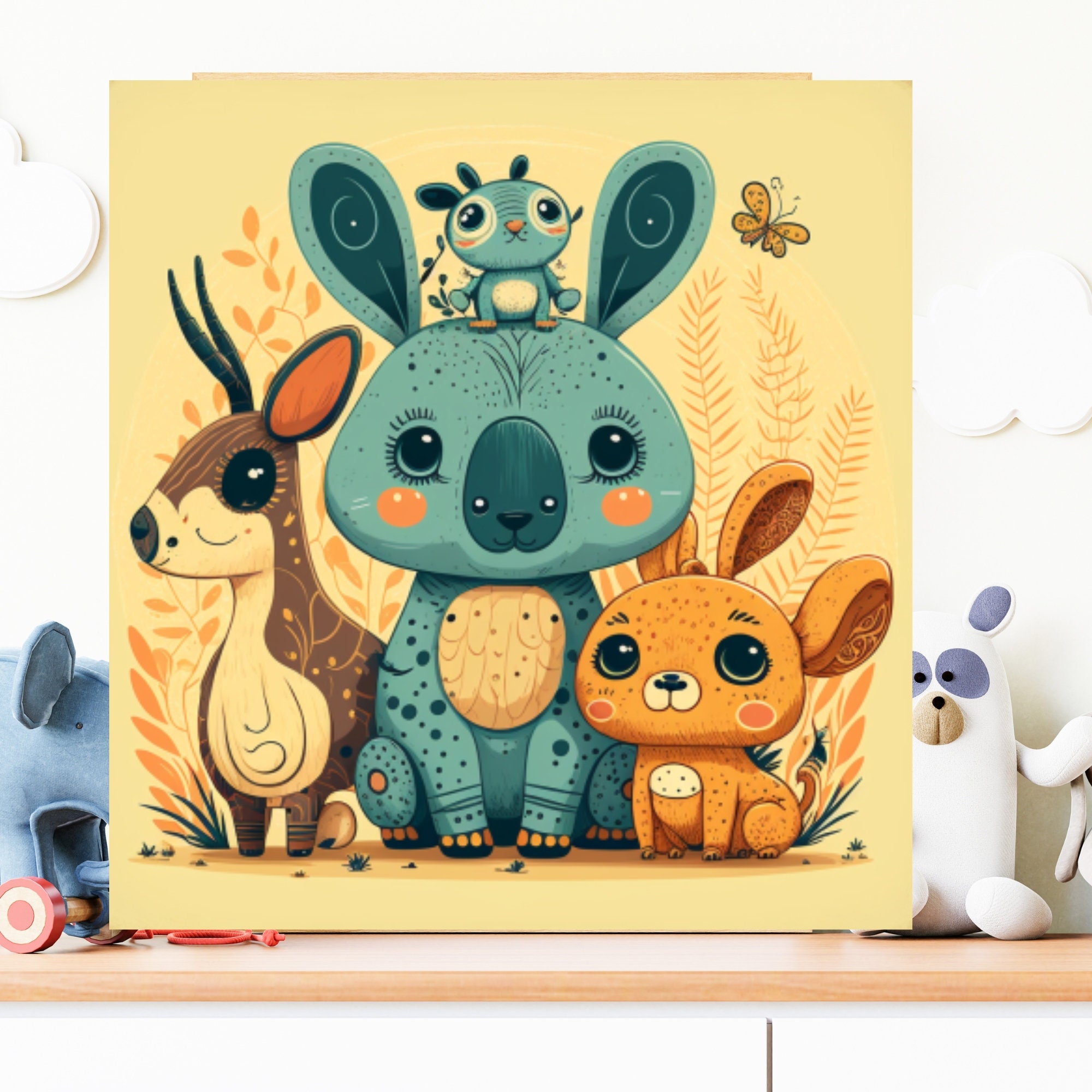 Cute Animal Posters for Kids Room, Digital Download Posters, Baby Room ...