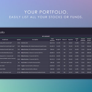 Portfolio Dividend Planner & Tracker for Excel | Investing | Stocks ...