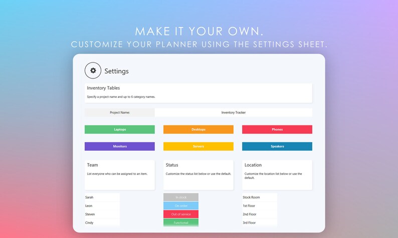 Inventory Tracker Management Dashboard Excel Template - Etsy