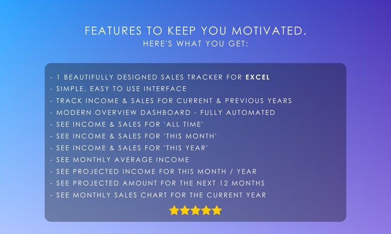 Monthly Sales & Income Tracker for Excel | Log Total Monthly Earnings ...