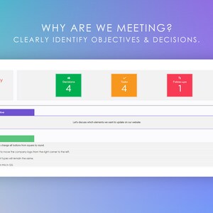 Meeting Minutes Planner | Google Sheets Template | Action Items ...