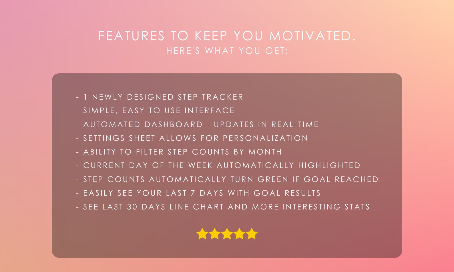Excel Step Tracker: Daily Fitness Dashboard (digital Download) - Etsy