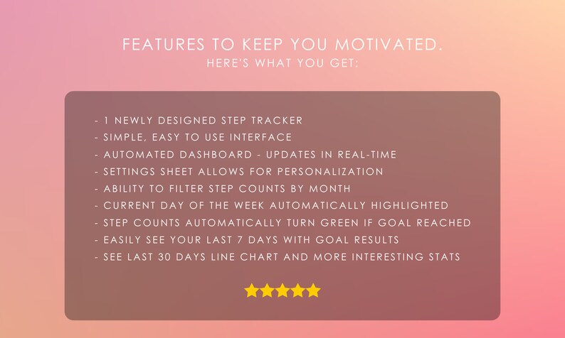 Excel Step Tracker: Daily Fitness Dashboard (digital Download) - Etsy