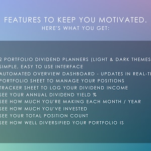 Portfolio Dividend Planner & Tracker for Excel | Investing | Stocks ...