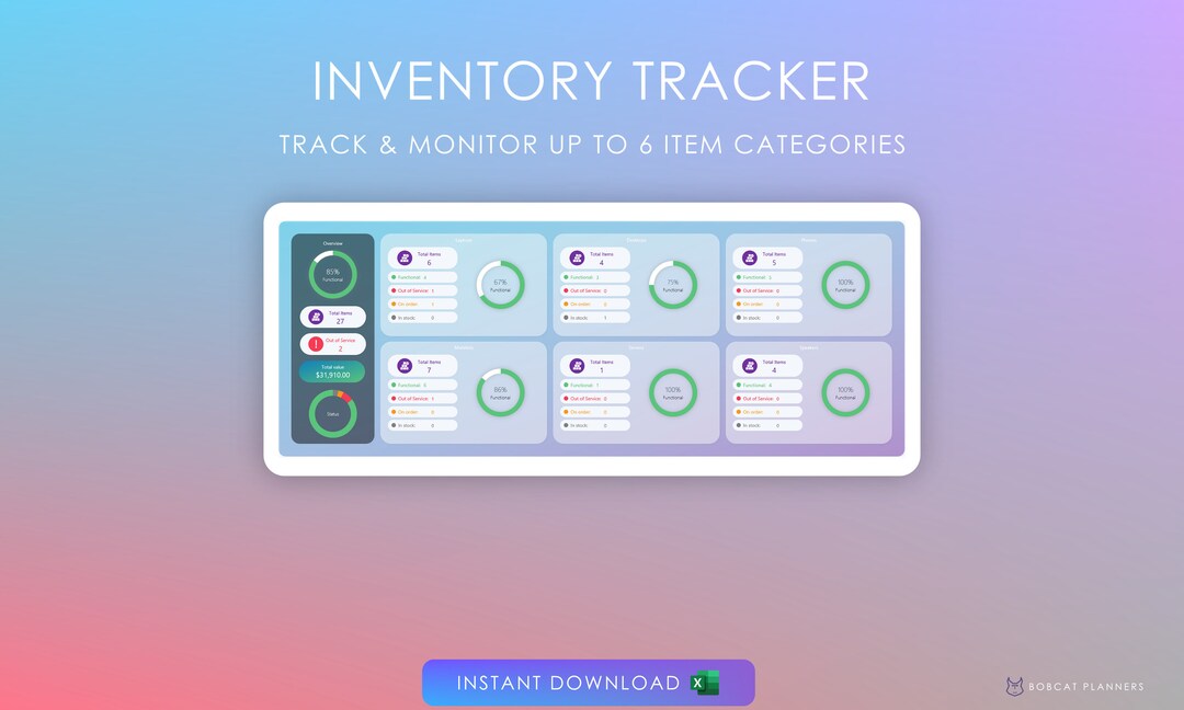 Inventory Tracker Management Dashboard | Excel Template | Inventory ...