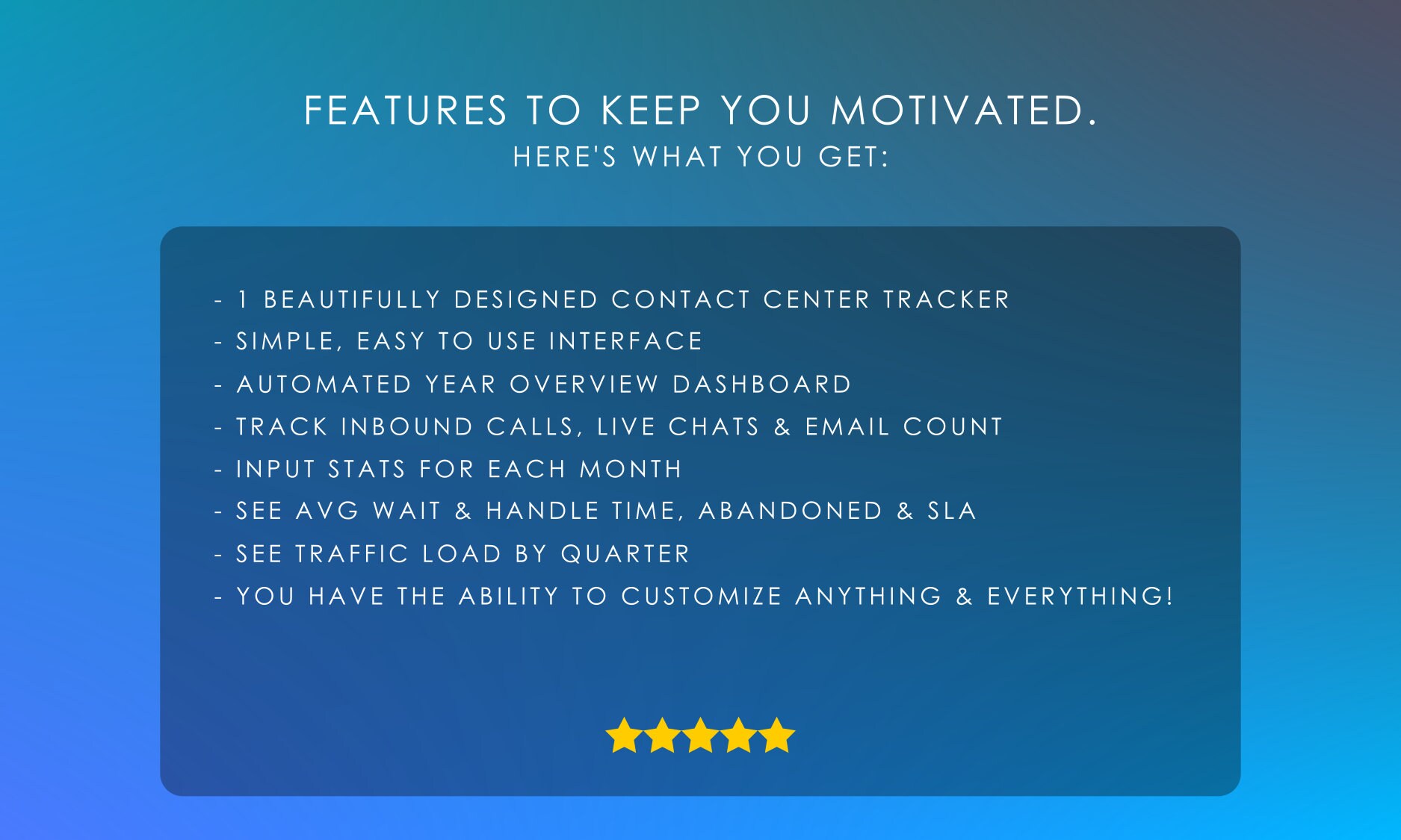 Contact Center Tracker – Excel Template, Call & Chat Statistics ...