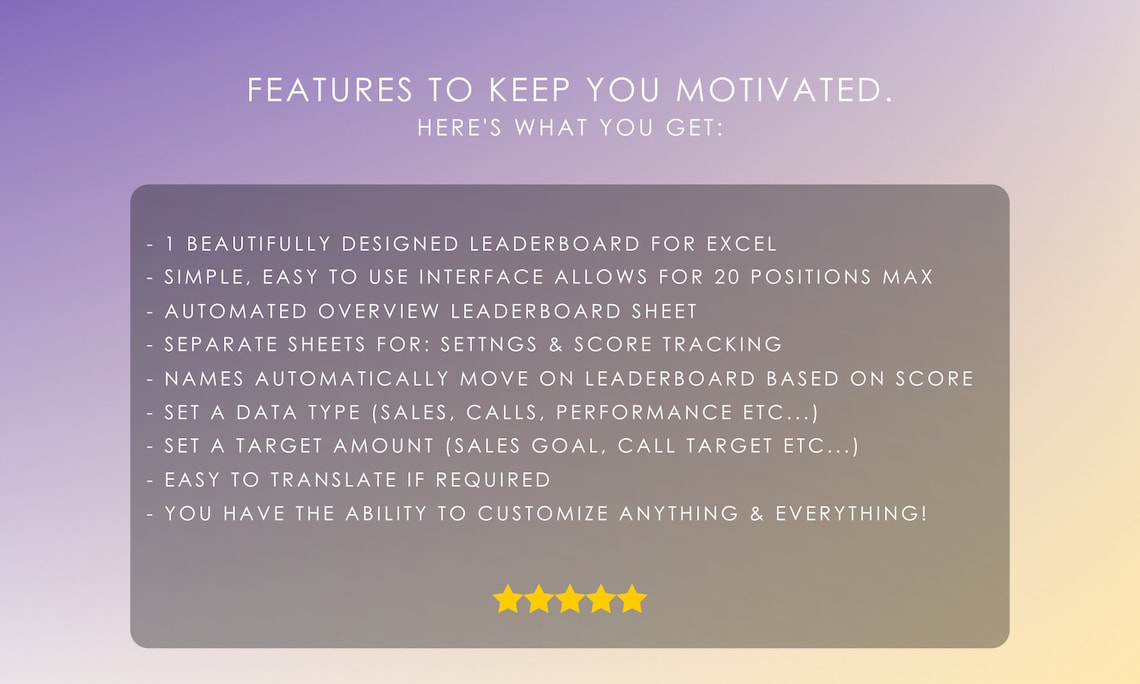 Leaderboard Dashboard for Excel Competition Rankings Standings ...