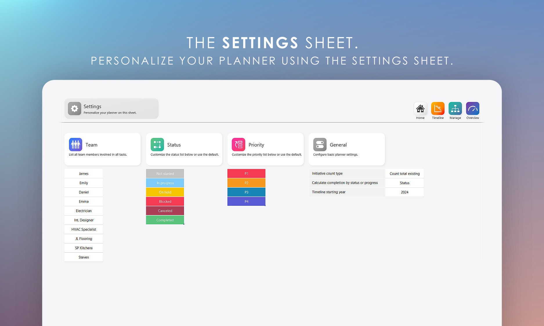 Buy Multi Project Planner 100 Pro Management Dashboard Excel Gantt ...