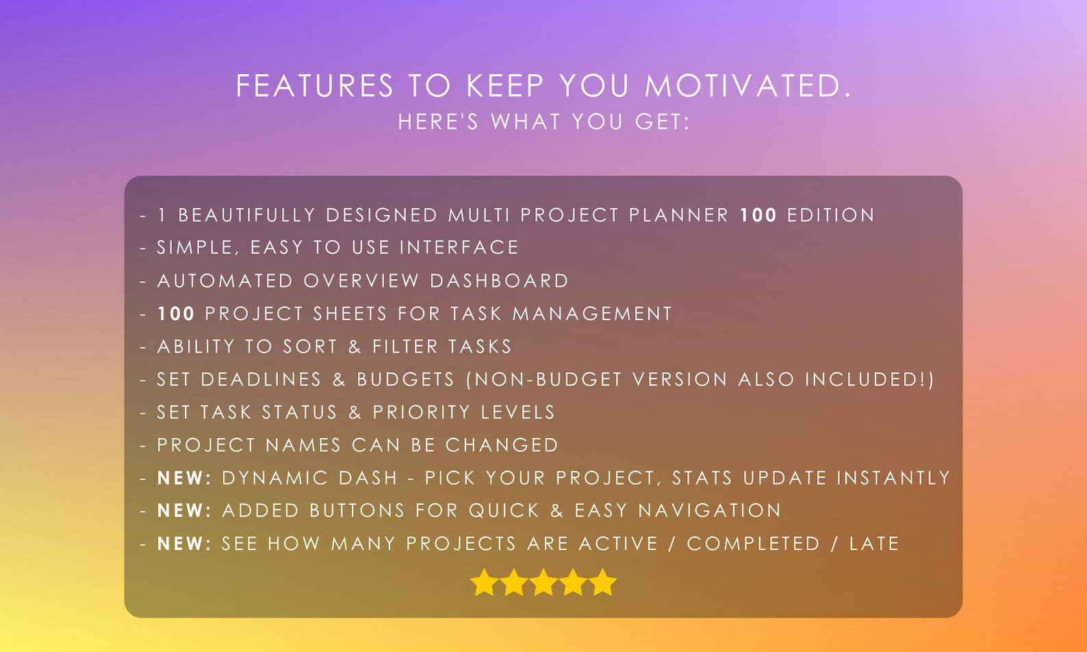 Multi Project Planner 100 Management Dashboard | Excel Template | Task ...
