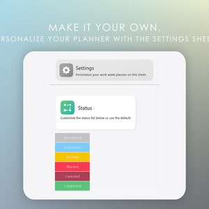 Modern Work Week Task Planner | Excel | Mon-fri | Task & Project ...