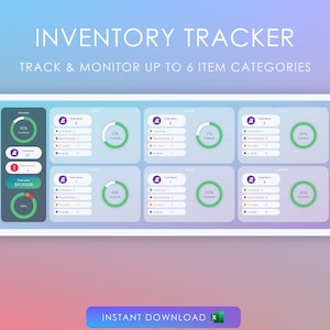 Inventory Tracker Management Dashboard Excel Template - Etsy