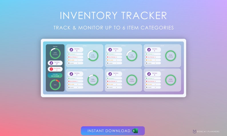 Inventory Tracker Management Dashboard Excel Template - Etsy