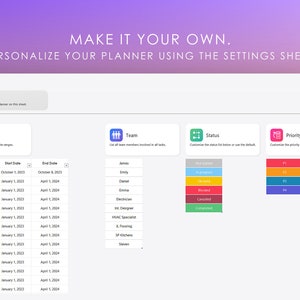 Multi Project Planner 100 Management Dashboard | Excel Template | Task ...