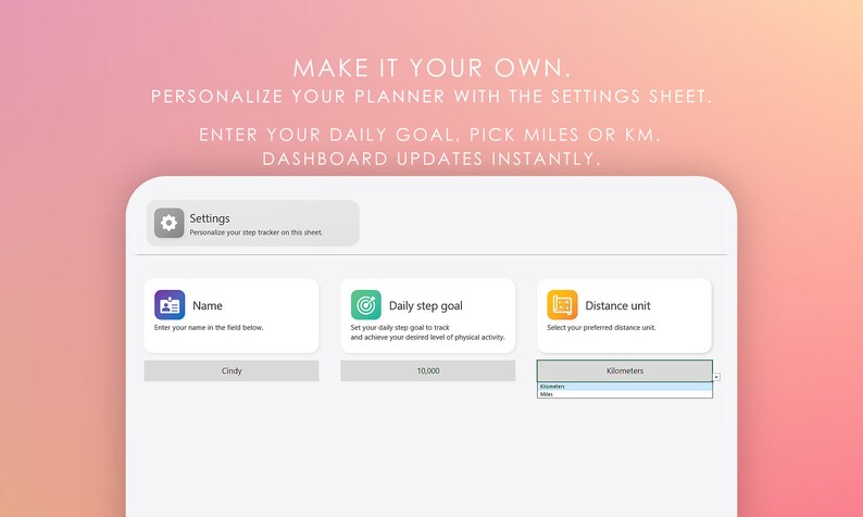Excel Step Tracker: Daily Fitness Dashboard (digital Download) - Etsy