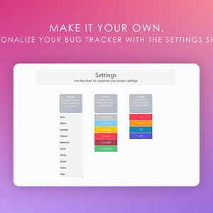 Bug Tracker Spreadsheet - Excel Template for Issue Tracking - Project ...