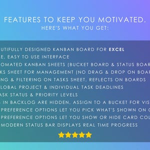 Dark Mode Kanban Board Excel Template: Project Planner, Task Tracker ...