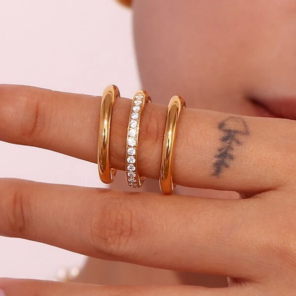 Waterproof Gold Ring Set - Etsy