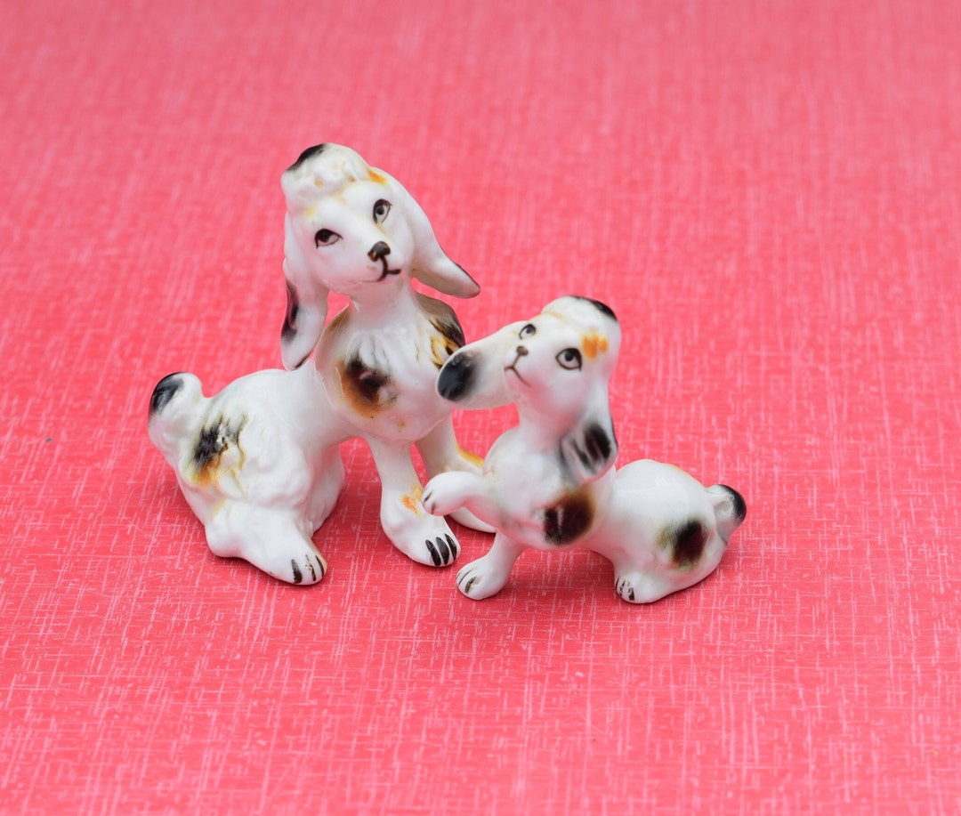 Vintage Miniature Poodle Dog Figurines 2 - Etsy