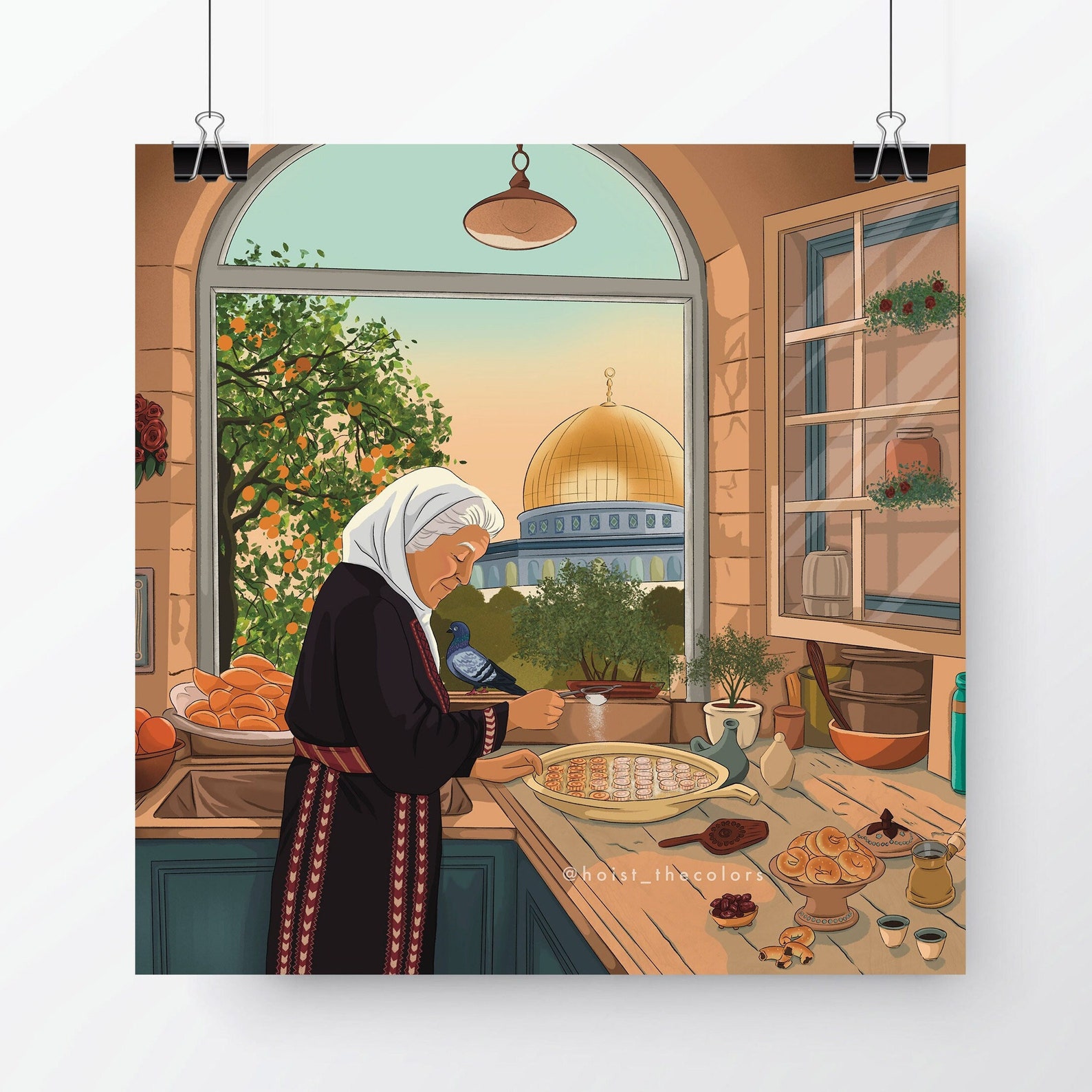 Palestinian Sitti Poster Visit Palestine Art Print Palestine Poster ...