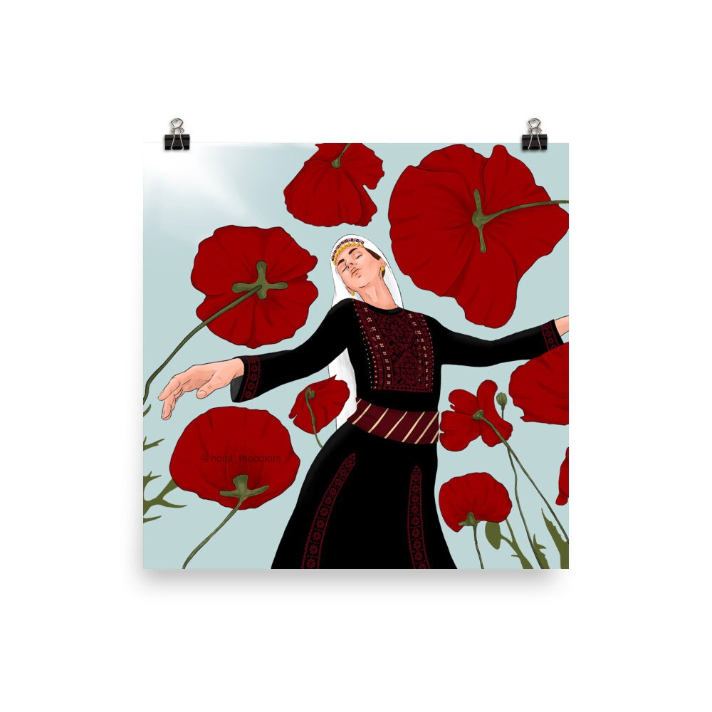 Palestinian Poppy Flowers Poster Visit Palestine Art Print - Etsy