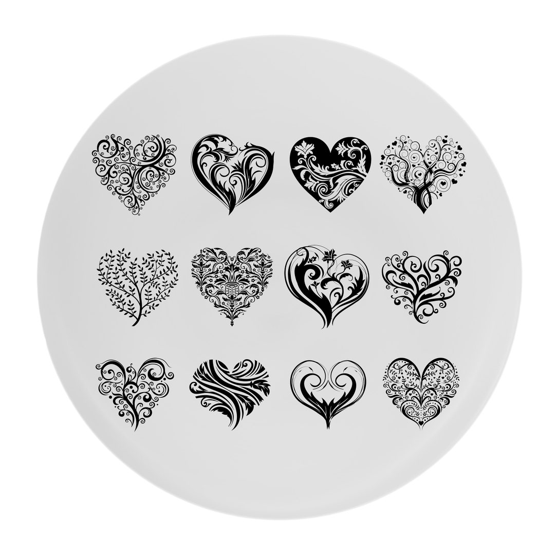 Decorative Heart Vector Art SVG, Heart, Decorative Digital Fie. - Etsy