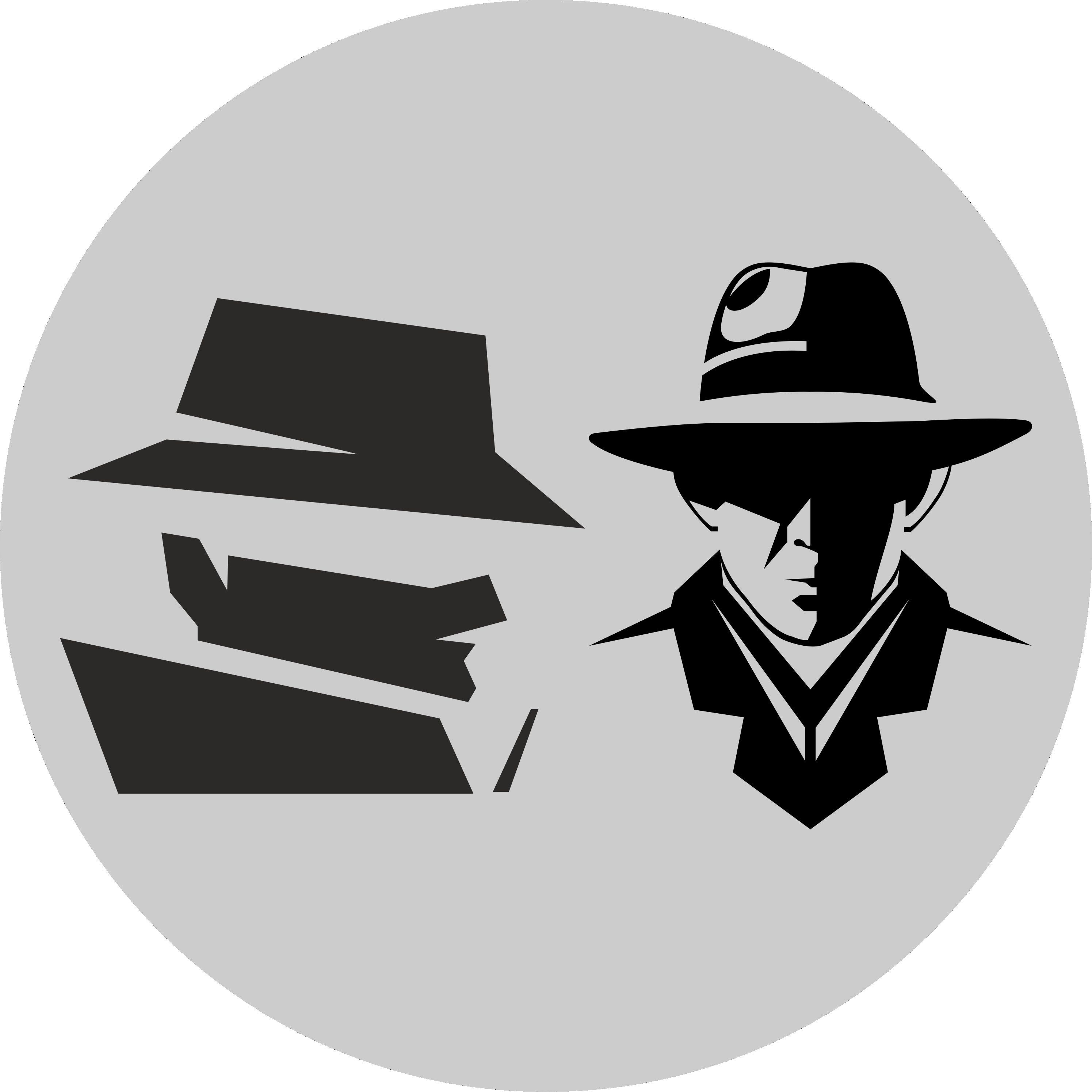 Detective Silhouette Vector Cartoon Illustration. - Etsy UK