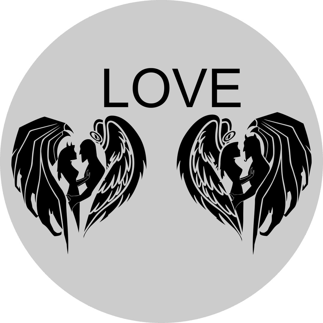 Devil Love,heart Svg, Angel Svg, Devil Svg, Love Svg, Opposites Svg ...