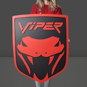 Dodge Viper Wall Art, 3D Viper Wooden Wall Art, Dodge Viper Wall ...