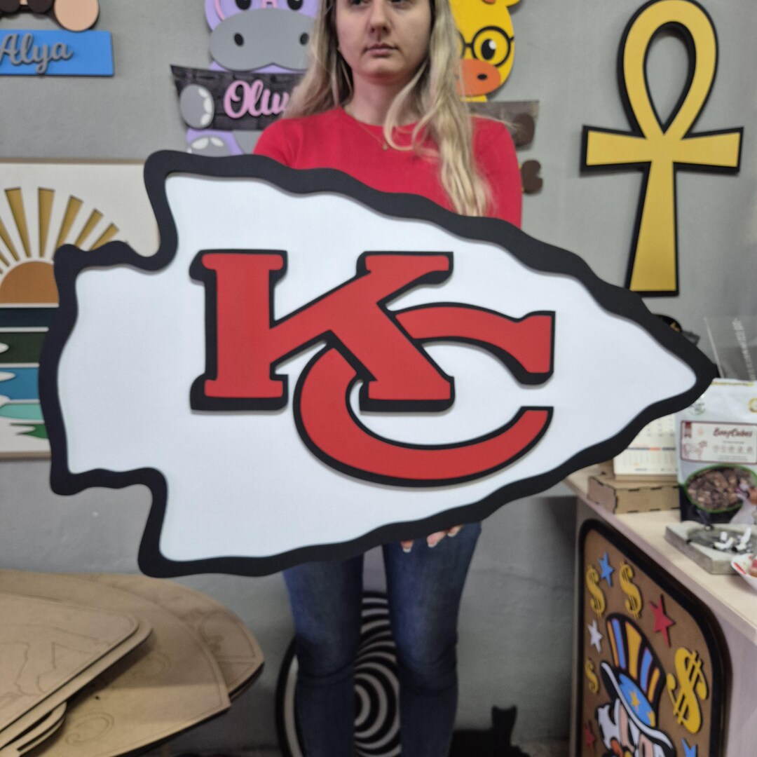 Kansas City Chiefs Wooden Wall Art KC Chiefs Logo Sign NFL Wall Decor ...