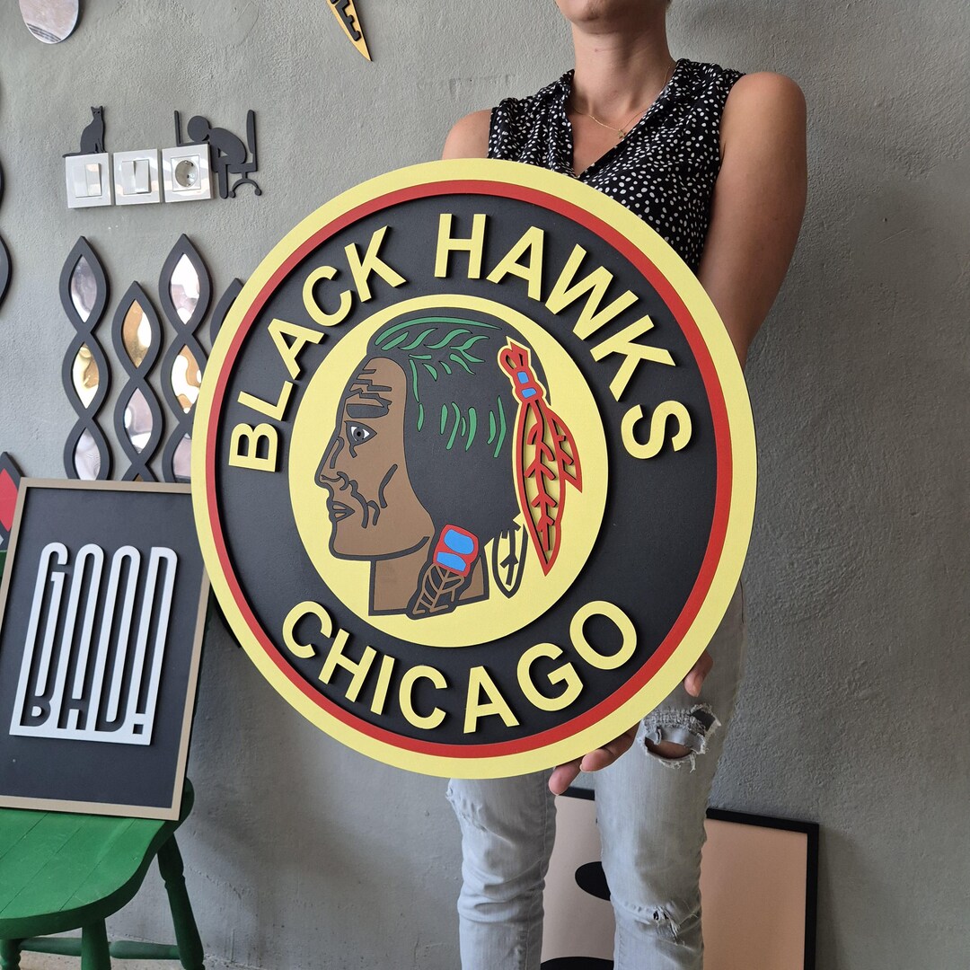 3D Chicago Blackhawks Logo, Chicago Blackhawks Wall Art, Chicago ...