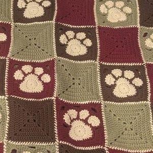 Paw Print Granny Square Crochet Pattern - Etsy