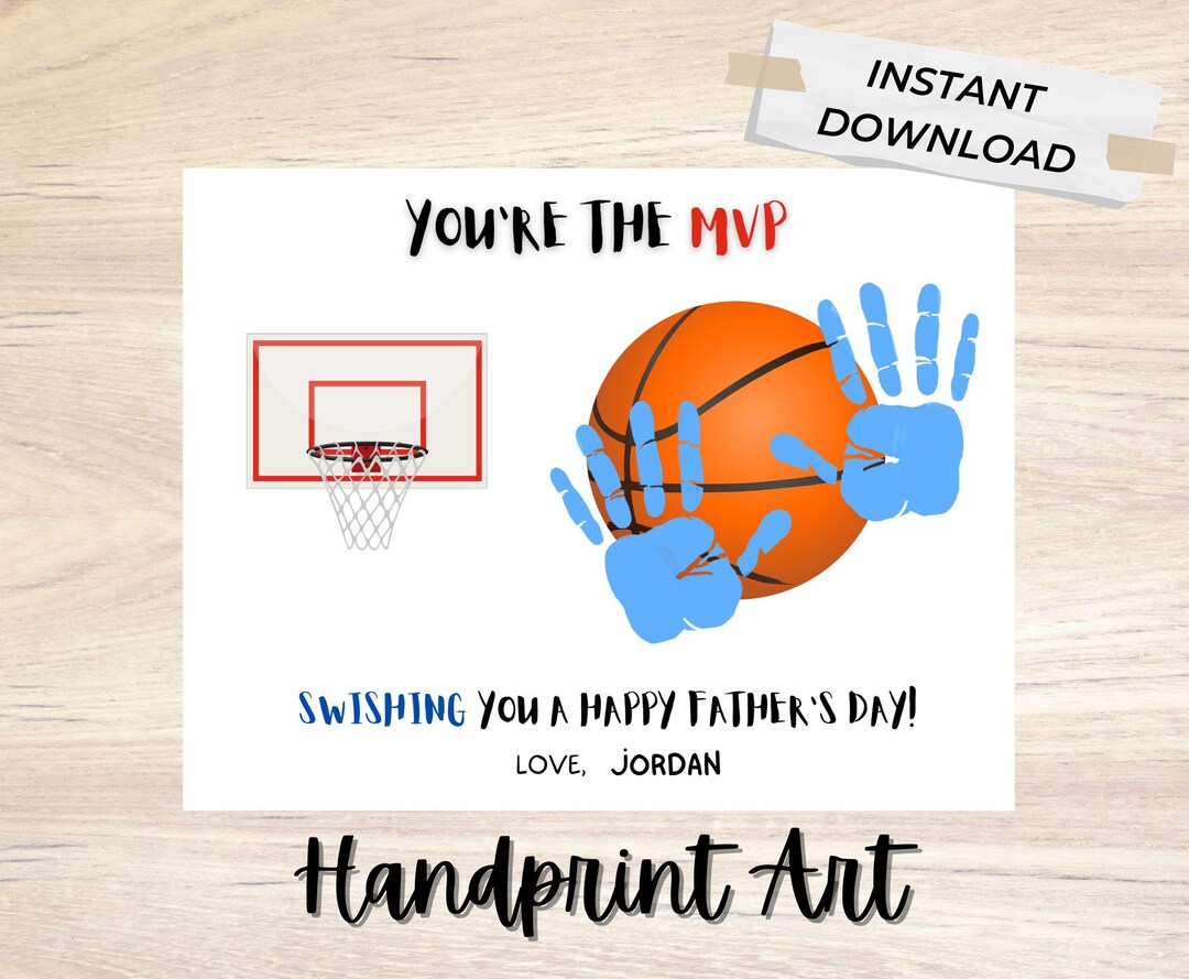 Father's Day Handprint Art "you're the Mvp" | Printable Toddler Craft ...
