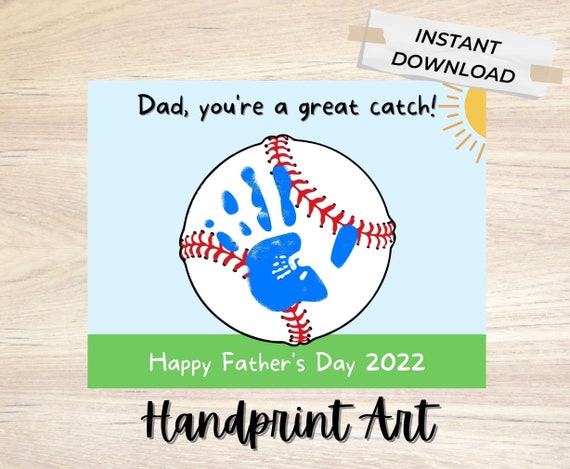 Father's Day Handprint Art you're a Great | Etsy