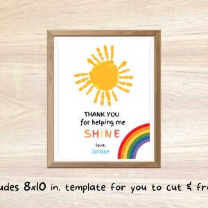 Teacher Appreciation Handprint Art "thank You for Helping Me Shine ...