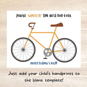 Father's Day Handprint Art "you're Wheelie the Best Dad Ever ...