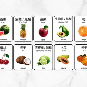 FRUITS | Traditional Chinese Flashcards | Printable Preschool Chinese ...