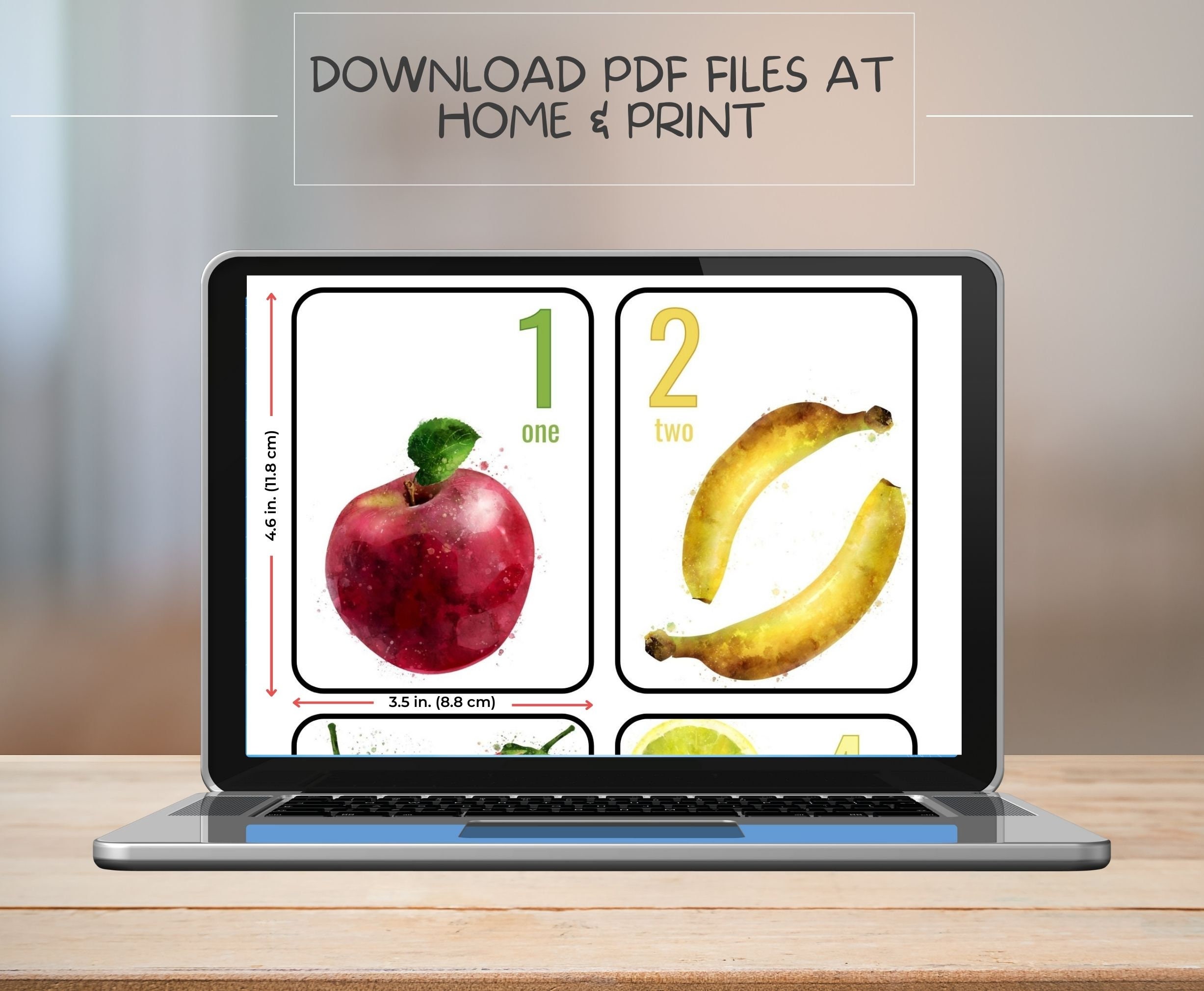 FRUITS 1-10 Numbers Fruit Flashcards Toddler Fruit - Etsy