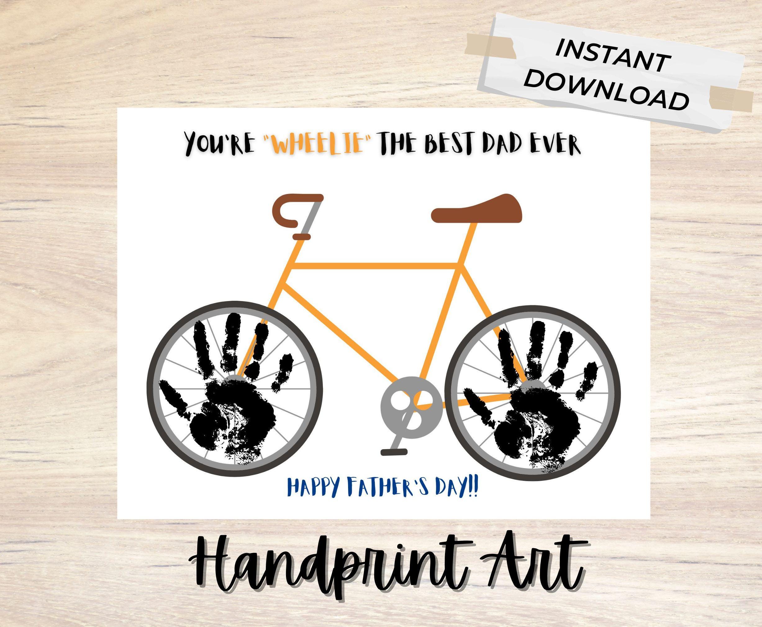Father's Day Handprint Art "you're Wheelie the Best Dad Ever ...