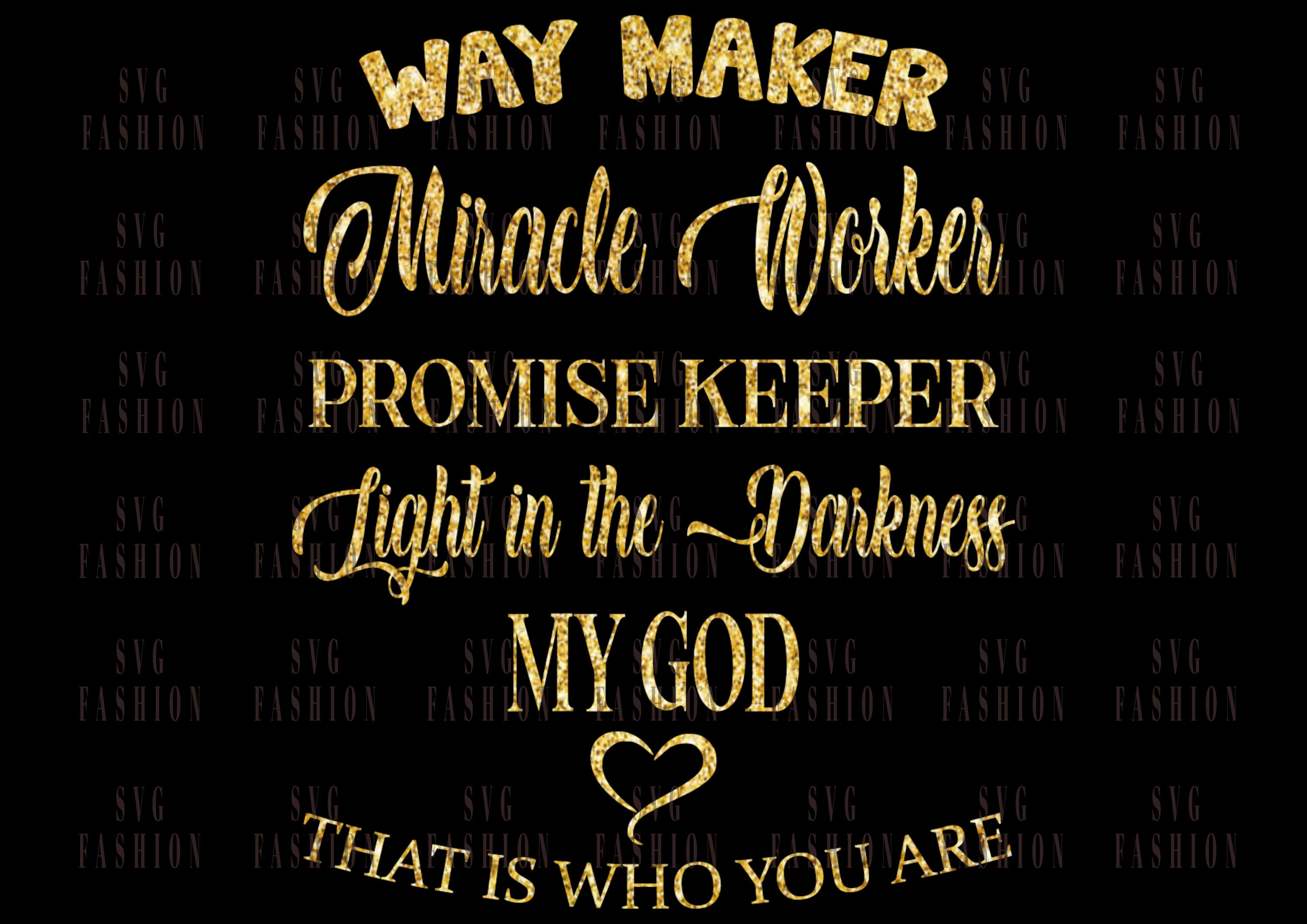 Waymaker SVG Miracle Worker Instant Download Vinyl Cut Cut File for ...