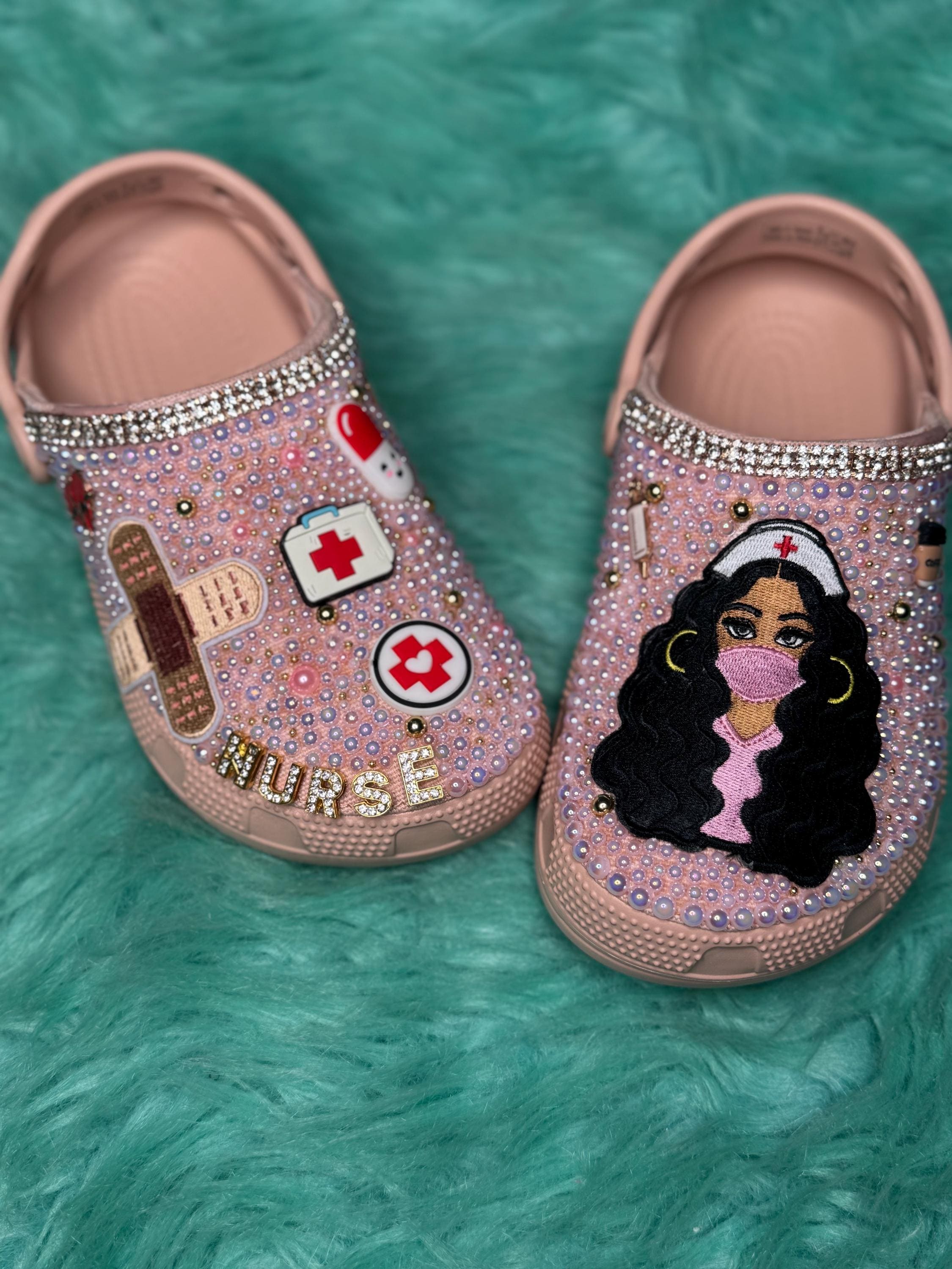 Bling Nurse Crocs: Custom Razzle Dazzle Footwear - Etsy