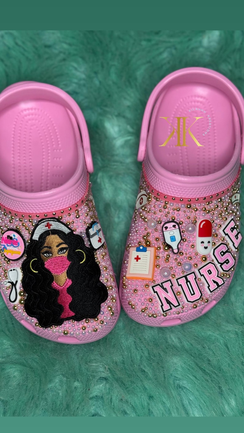 Bling Nurse Crocs: Custom Razzle Dazzle Footwear - Etsy