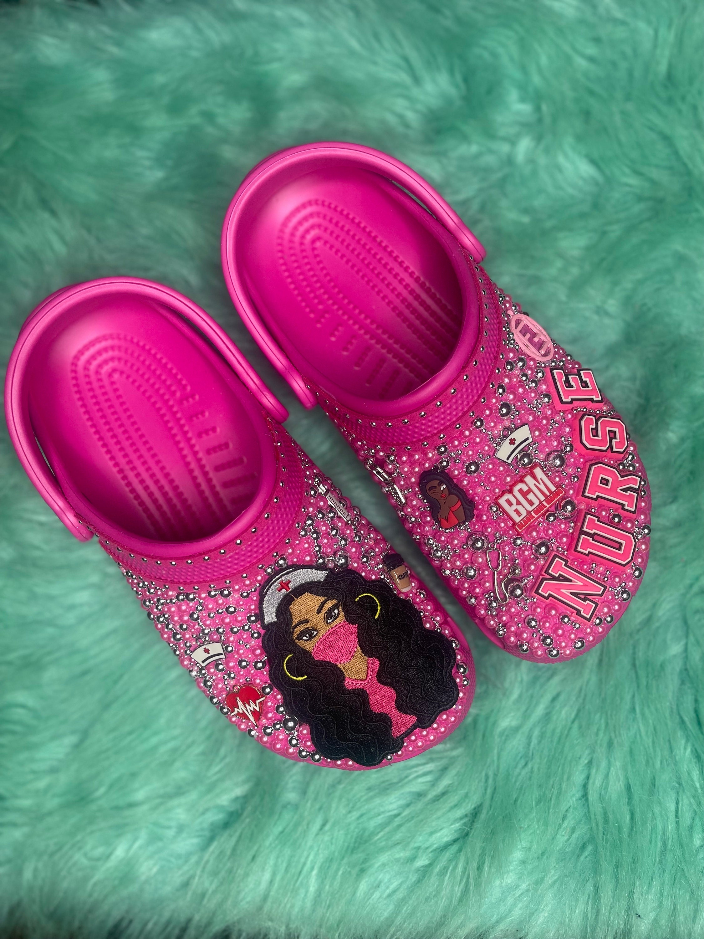 Bling Nurse Crocs: Custom Razzle Dazzle Footwear - Etsy