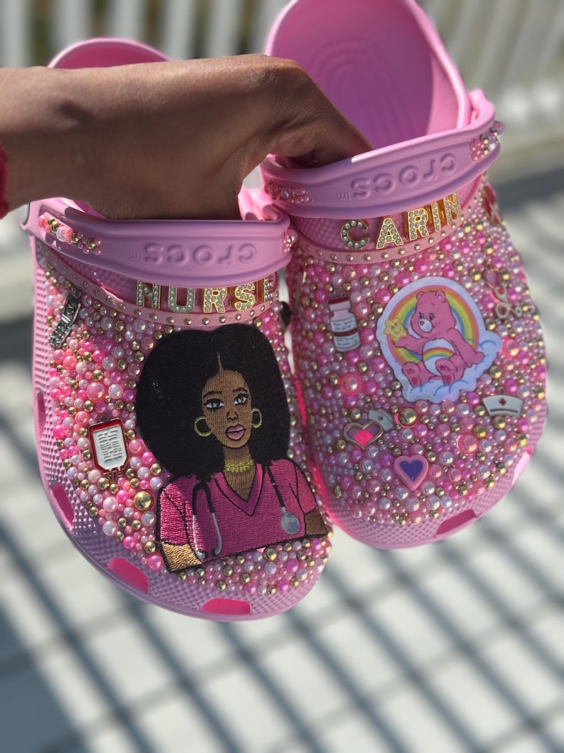 Bling Nurse Crocs: Custom Razzle Dazzle Footwear - Etsy
