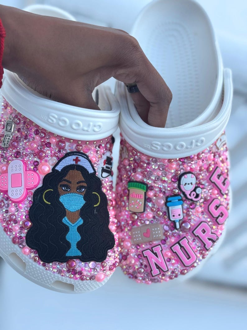 Bling Nurse Crocs: Custom Razzle Dazzle Footwear - Etsy